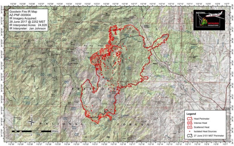 Fire Map From U.S. Forest Service - Prescott National Forest - Walker ...